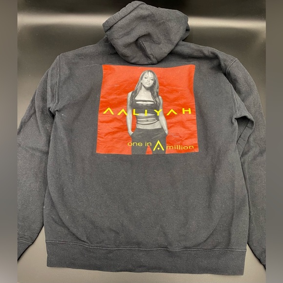 Sweaters | Aaliyah Medium Graphic Black Hoodie Jacket | Poshmark